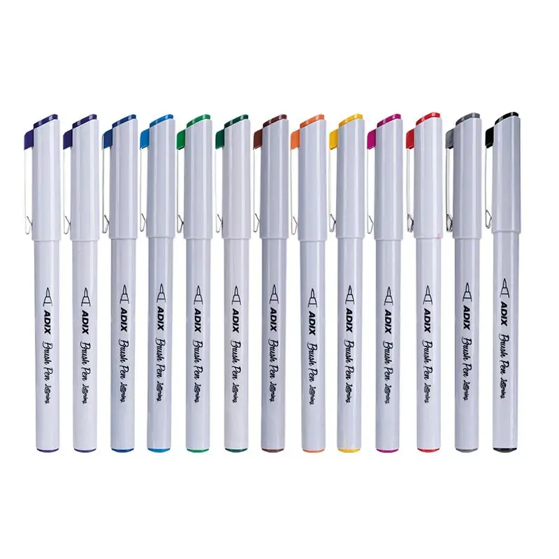 Marcador Lettering – Brush Pen 12 Colores Adix – Jabes Chile